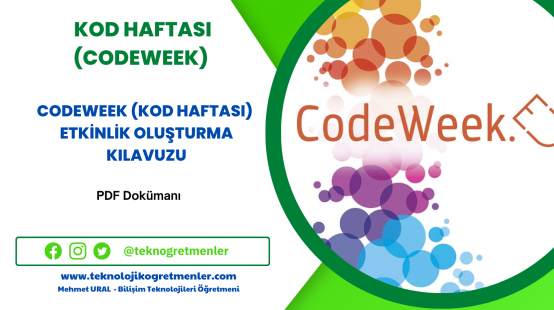 CodeWeek (Kod Haftası) Etkinlik Oluşturma Kılavuzu - Teknolojik Öğretmenler